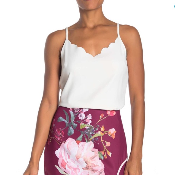 Ted Baker London | Tops | Ted Baker Scallop Neckline Cami White Size ...